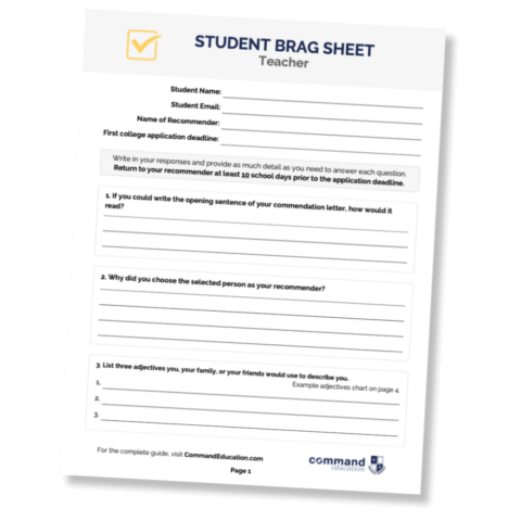 Comprehensive Letter of Recommendation Brag Sheet | #1 Guide | Command ...